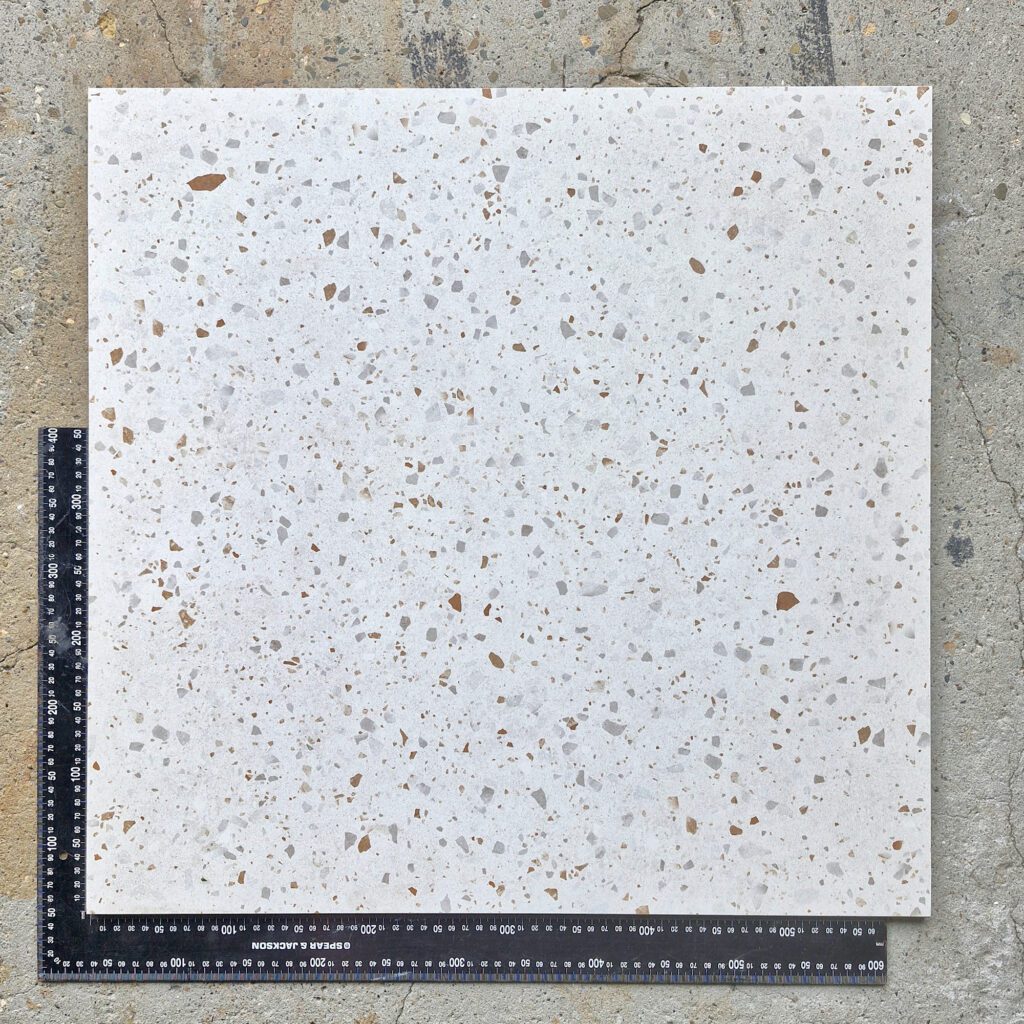 Omega White Terrazzo Tile | 600mm x 600mm - Tile Warehouse