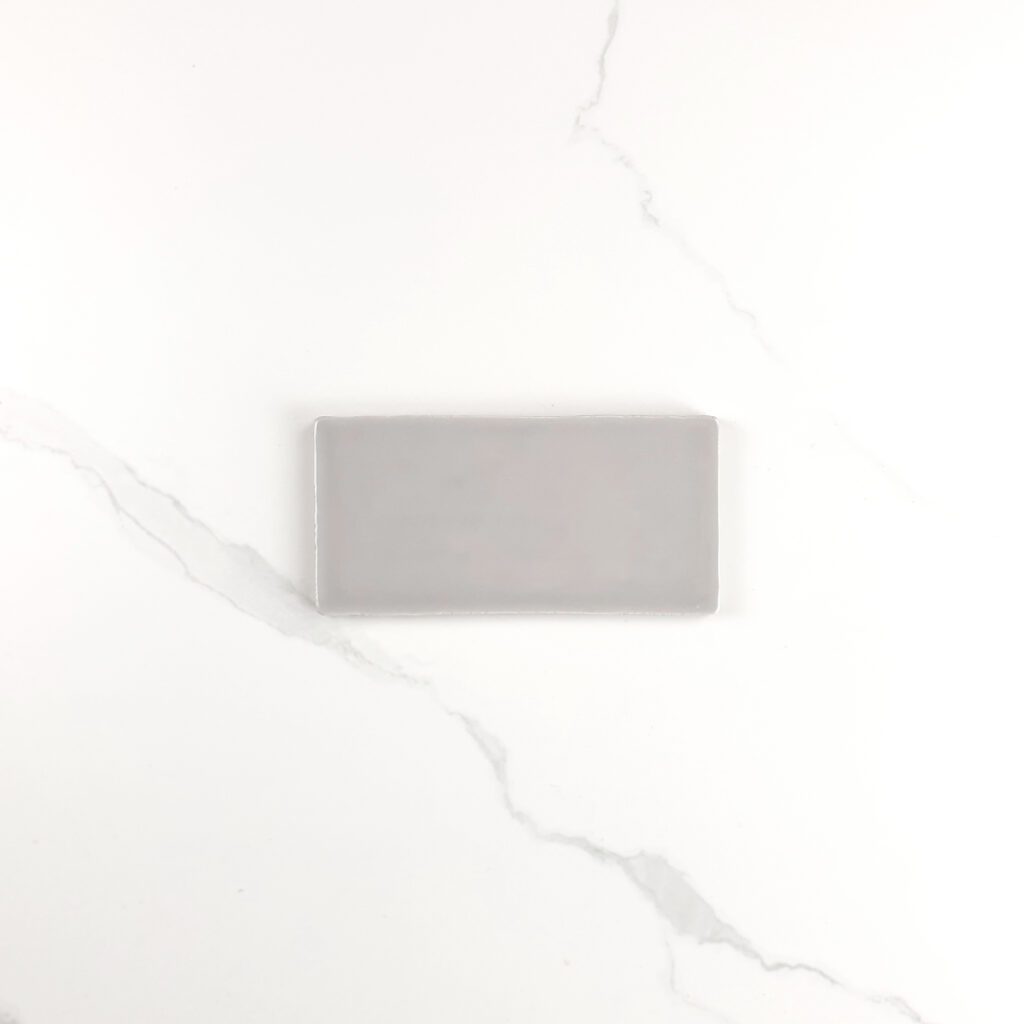 Nanda Subway Tile | Grey Gloss Irregular Edge - Tile Warehouse
