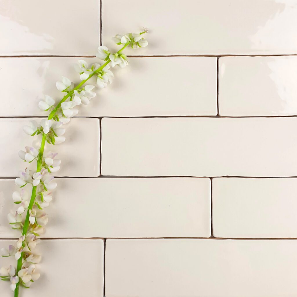 Nanda Subway Tile | Bone Gloss Irregular Edge - Tile Warehouse