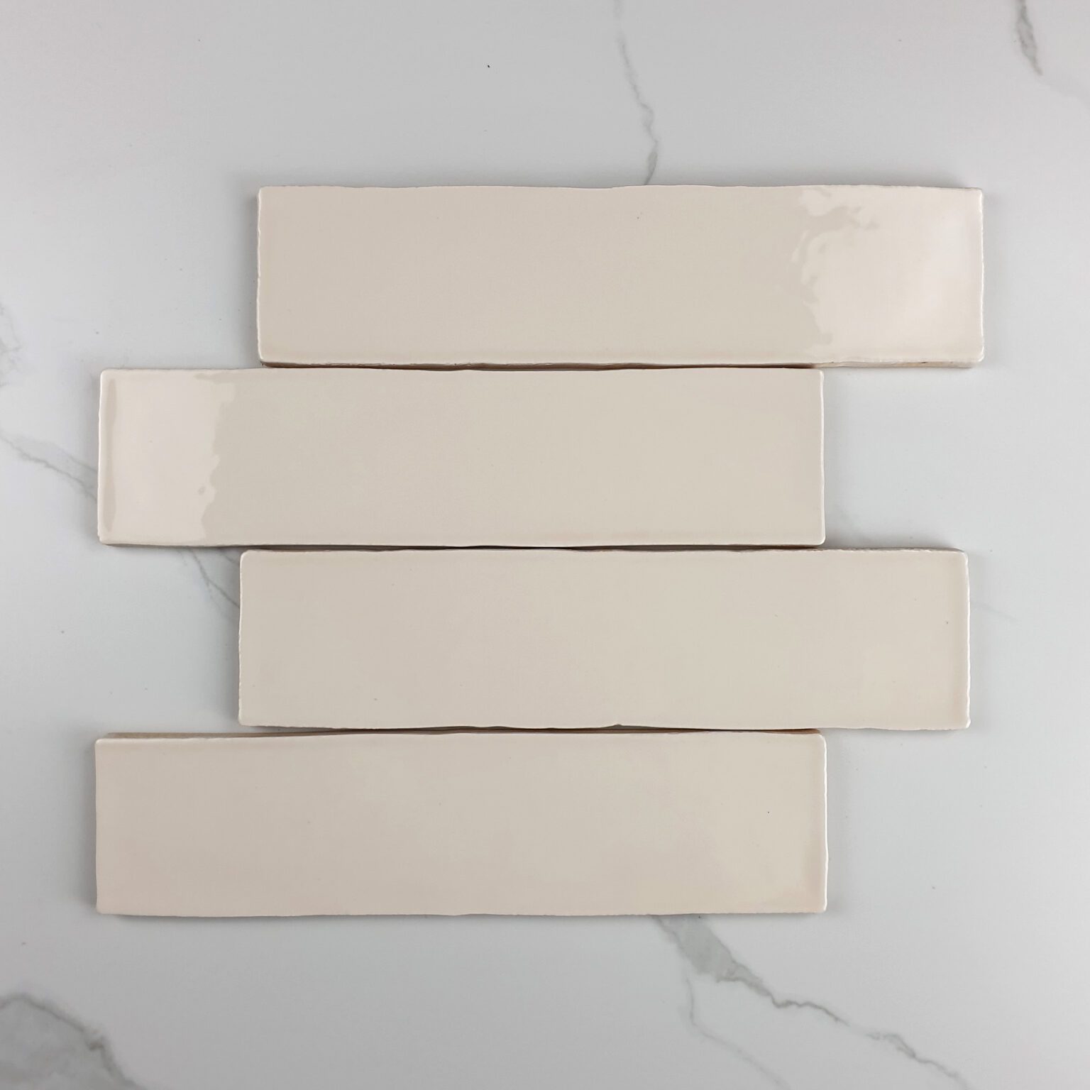 Nanda Subway Tile | Bone Gloss Irregular Edge - Tile Warehouse