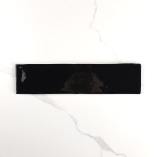 Nada Subway Tile | Black Gloss Irregular Edge - Tile Warehouse