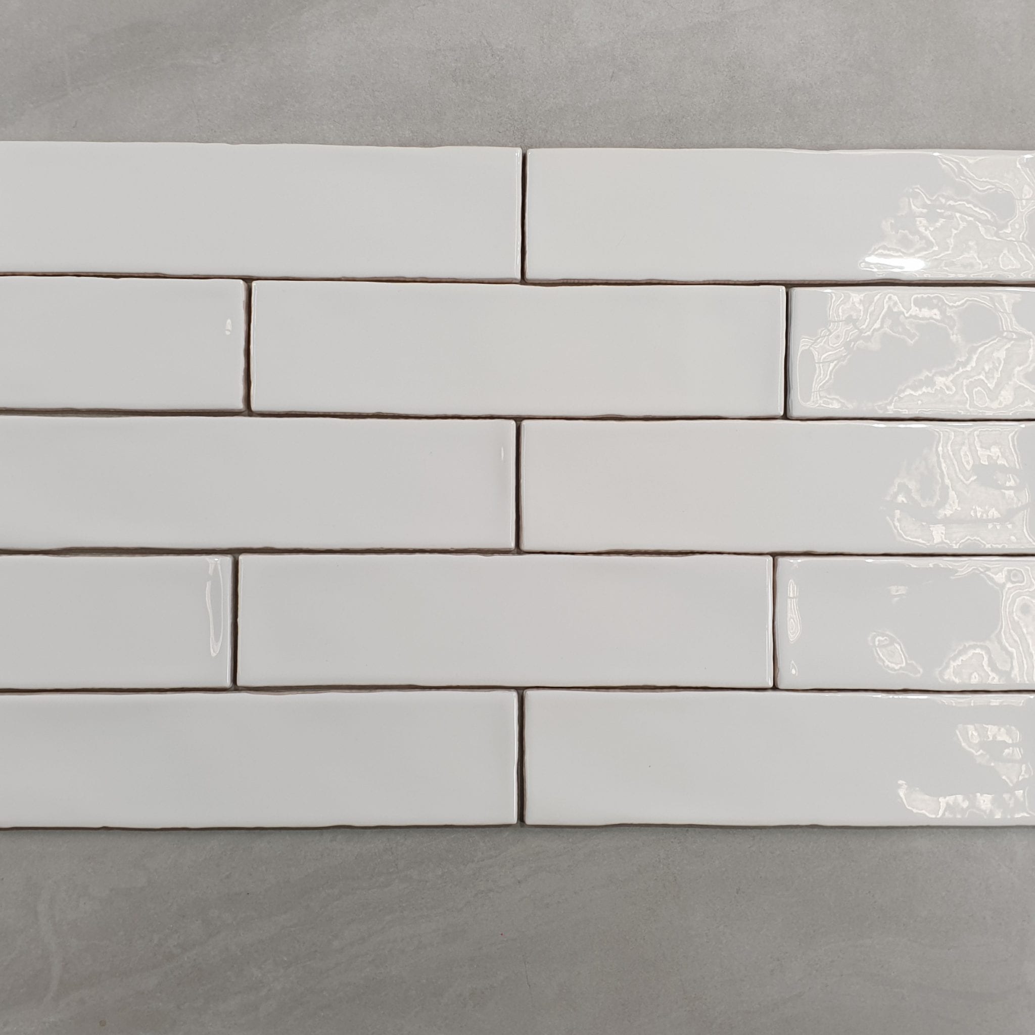 Block Subway Tile | White Gloss Irregular Edge- Tile Warehouse