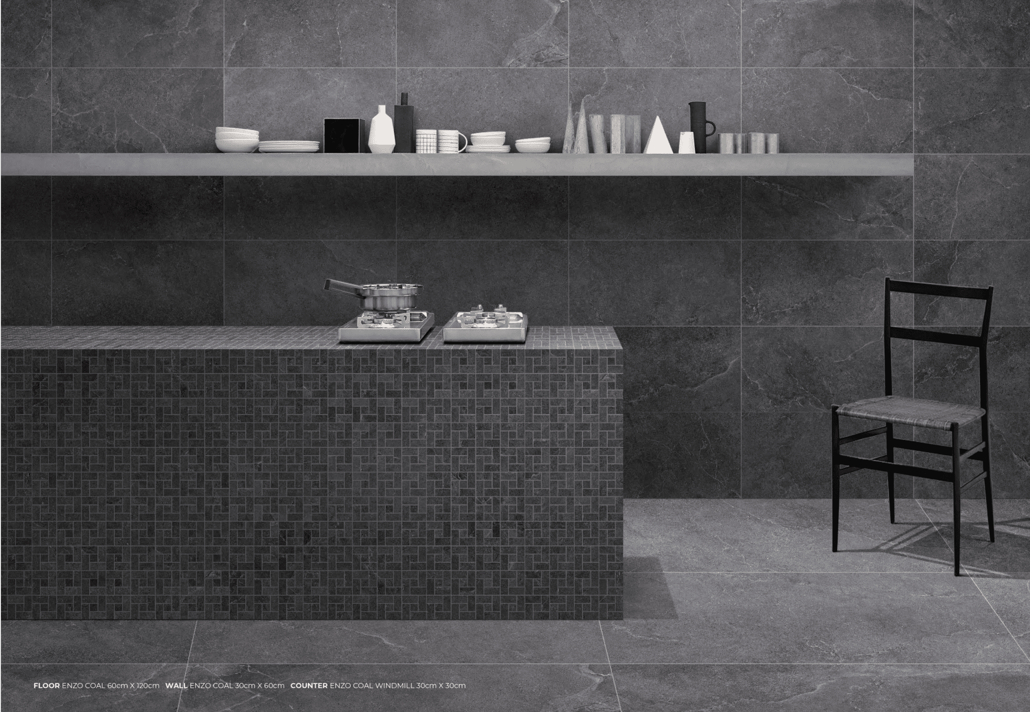 Enzo Coal Matt Tile | 300mm x 600mm - Tile Warehouse