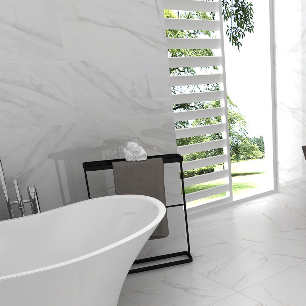 White Cliffs Marble Gloss Wall Tiles | 300 x 600mm - Tile Warehouse W